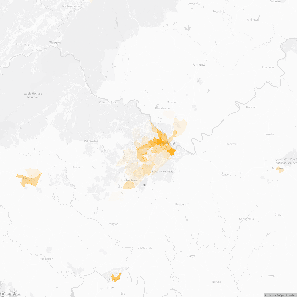 Lynchburg, VA Crime Map