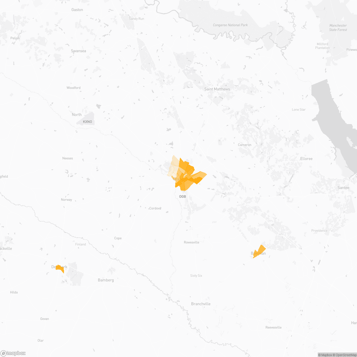 Orangeburg, SC Crime Map