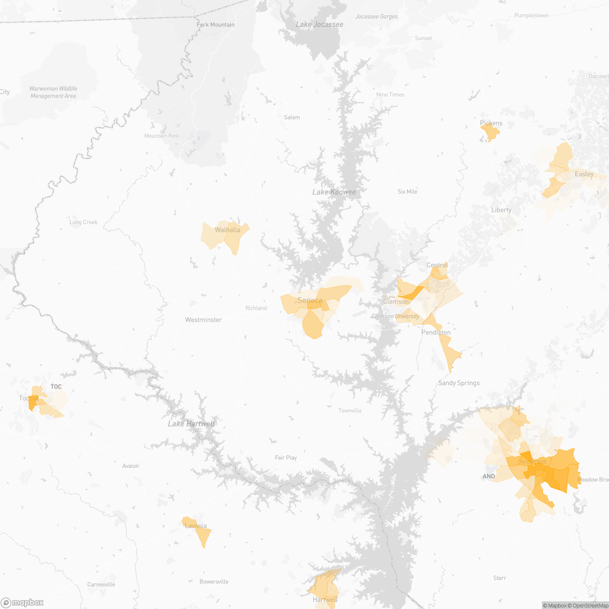Seneca, SC Crime Map