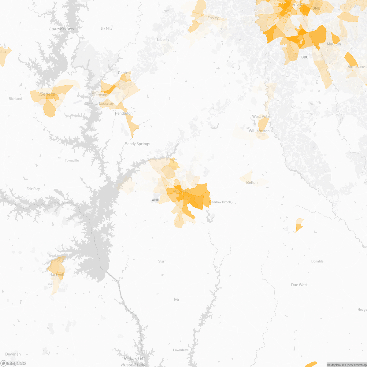 Anderson, SC Crime Map