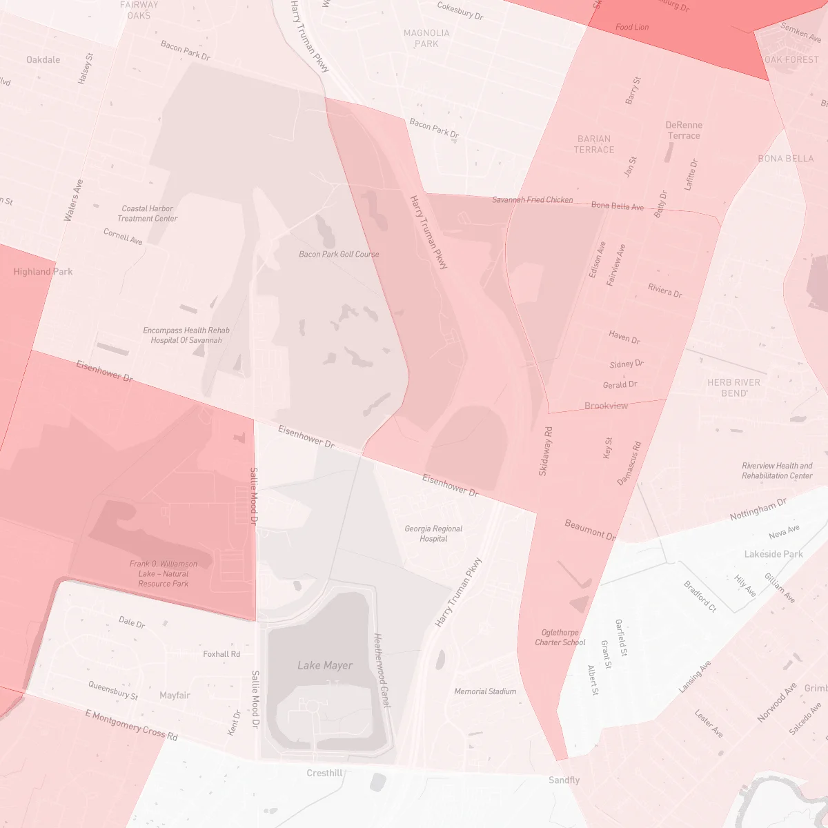 Bacon Park / Sandfly Crime Map - Savannah, GA Neighborhood Safety 2026 ...