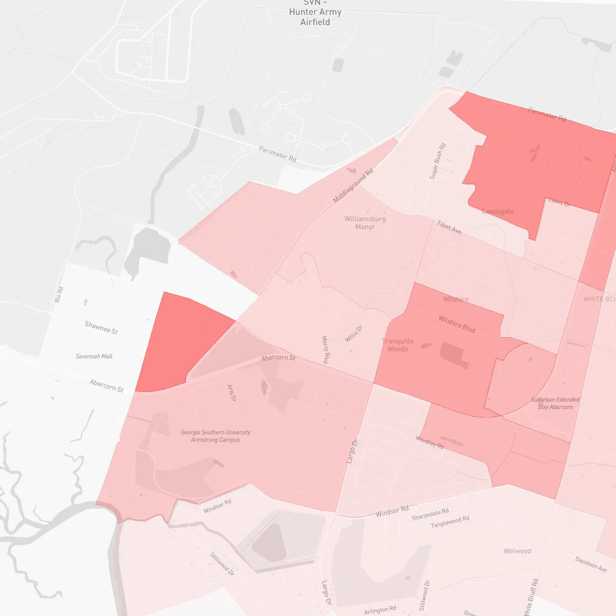 Wilshire Estates / Savannah Mall / Tranquilla Woods Crime Map ...